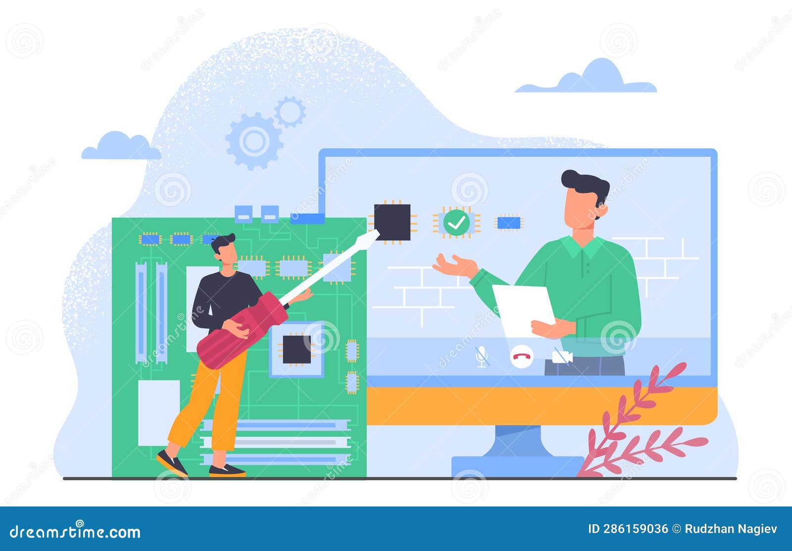 Technical Work Vector Concept Stock Vector - Illustration of website ...
