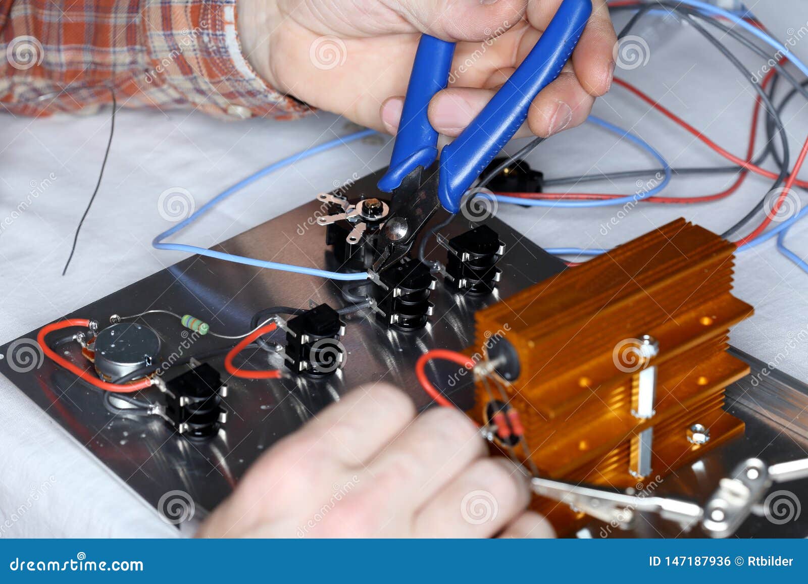 Technical Worker is Mounting Stock Photo - Image of electricity ...