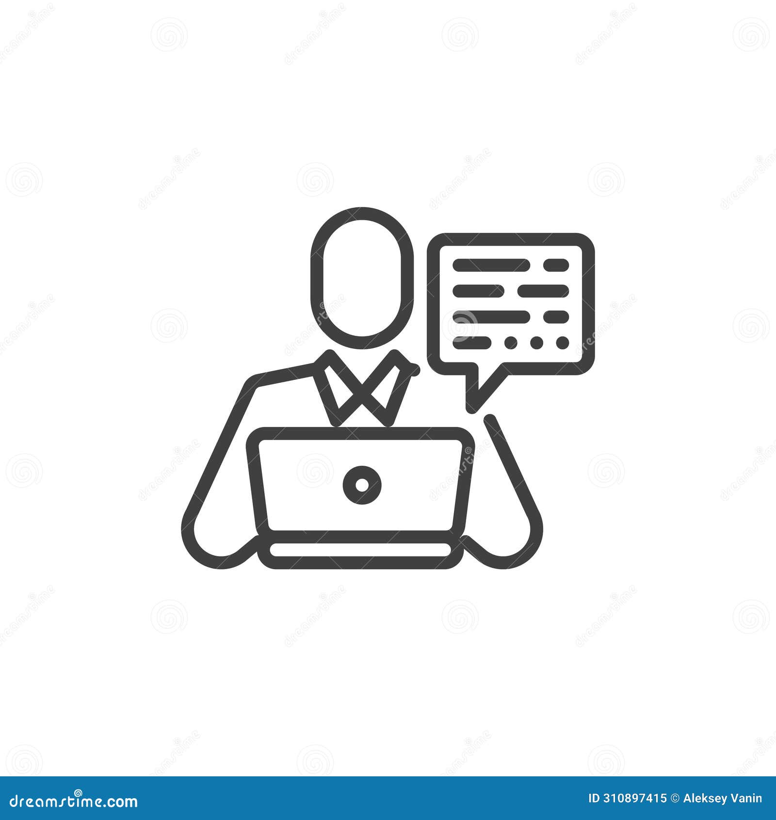 Technical Writer line icon stock illustration. Illustration of clipart ...