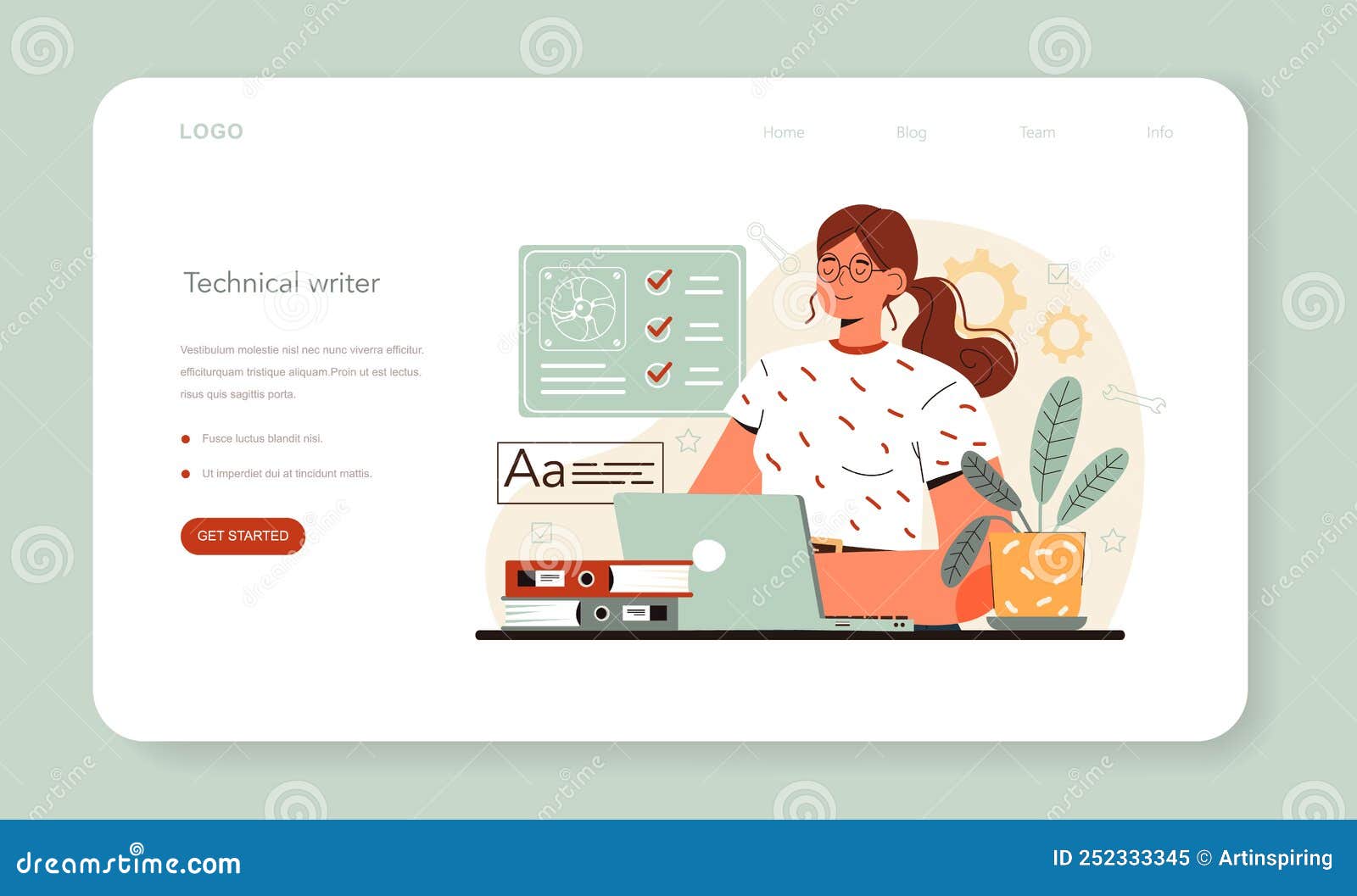 Technical Writer Web Banner or Landing Page. User Manual Tutorial ...