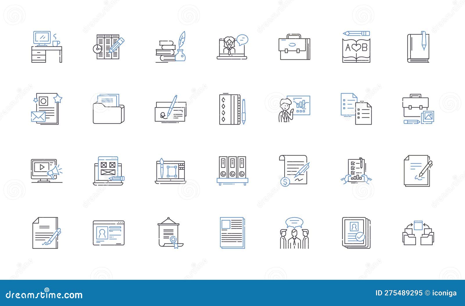 Technical Writing Line Icons Collection. Documentation, Clarity ...