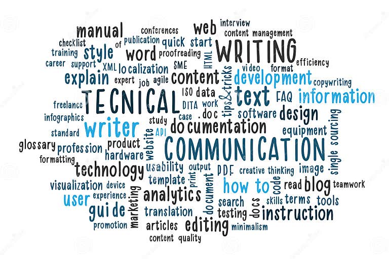 Technical Writing Word Cloud. Stock Illustration - Illustration of ...