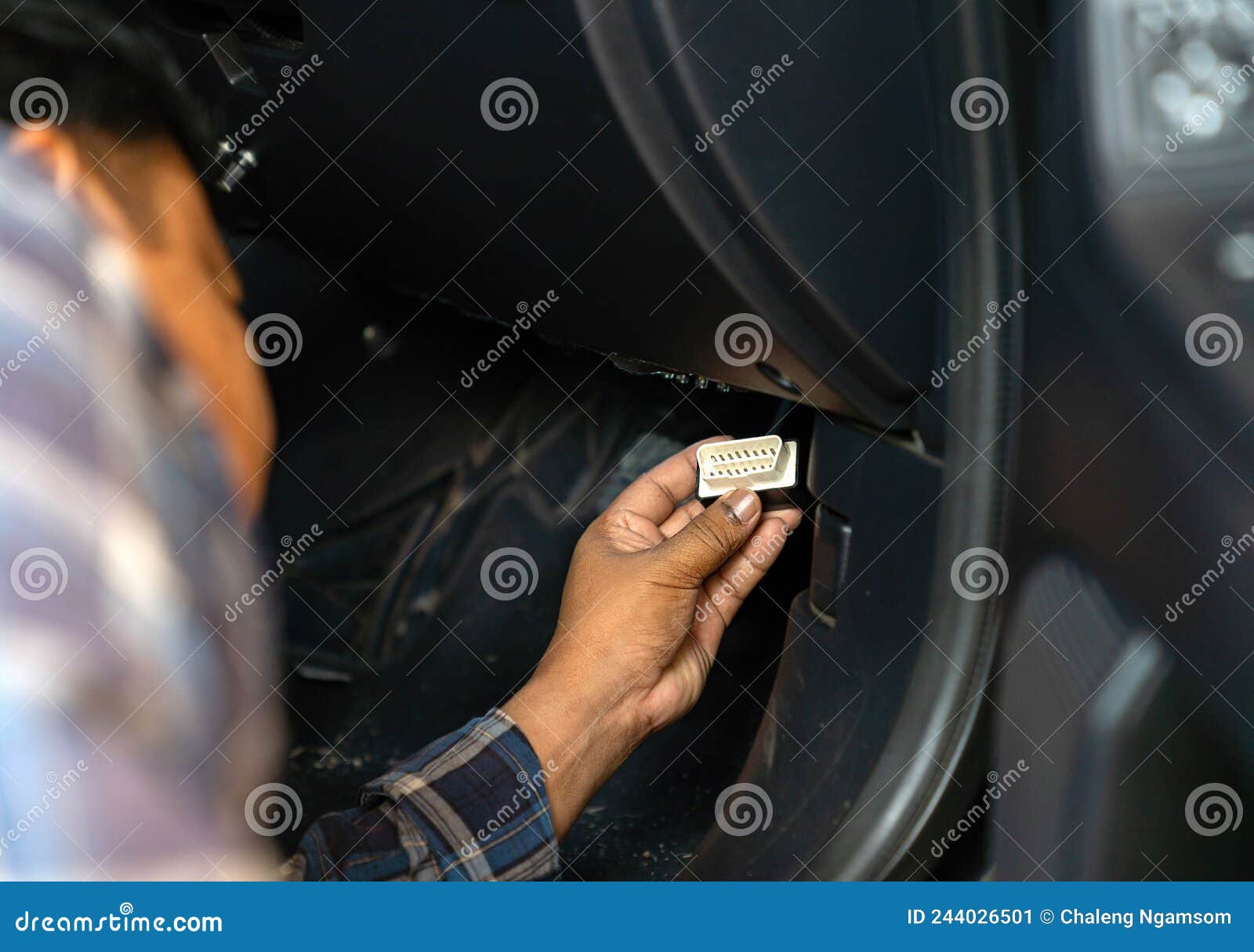 Technicial Plug Diagnostic OBD II To Port Stock Image - Image of ...