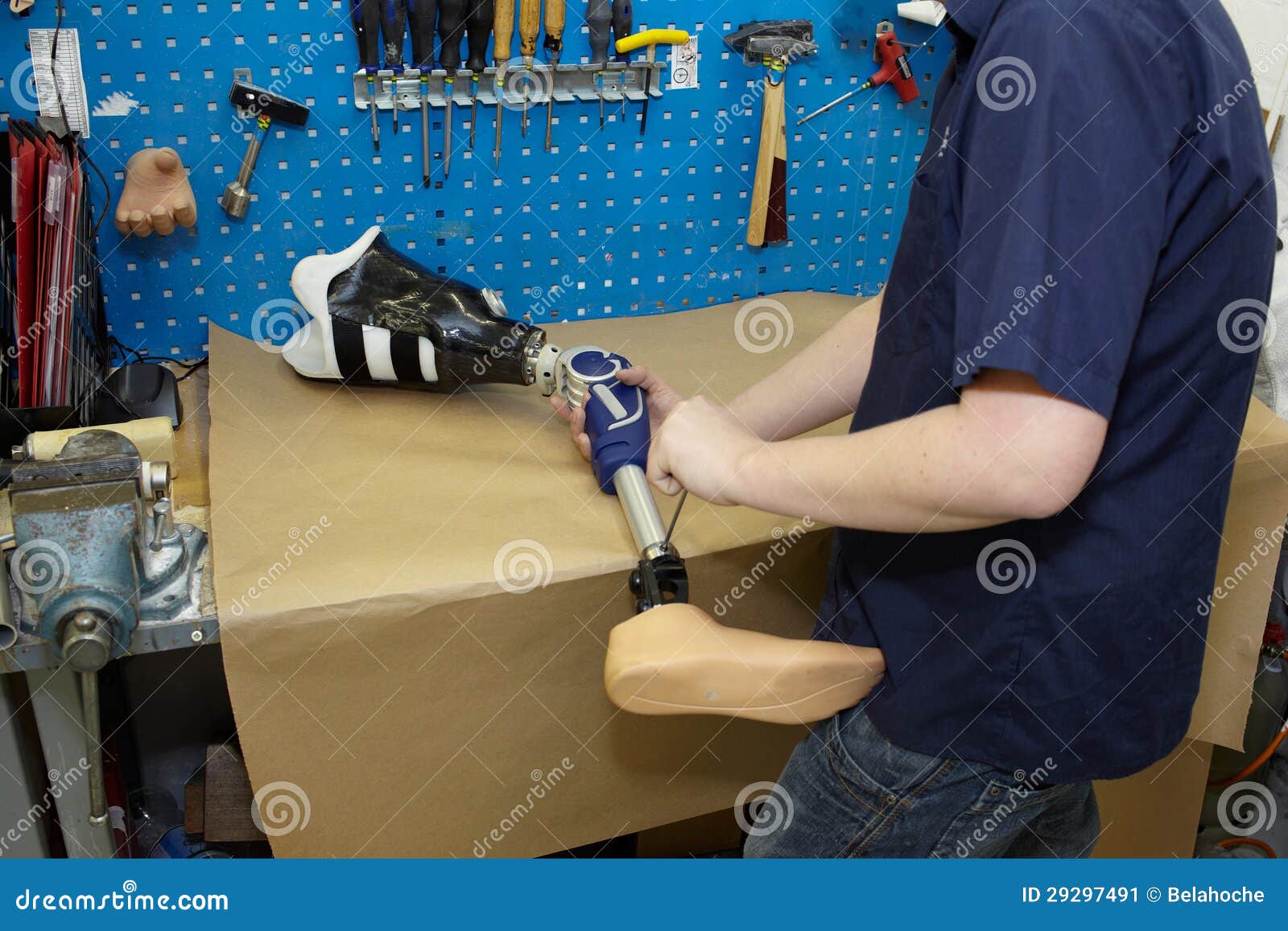 A Technician Adjusts The Microphone Stand Early In The Day Before A ...