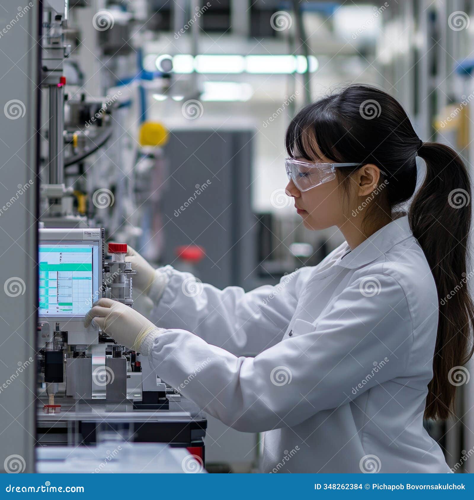 Technician Analyzing Fuel Components in Advanced Lab Stock Illustration ...