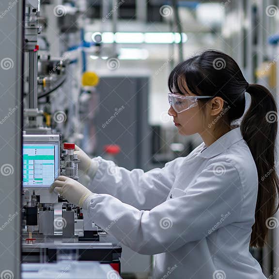 Technician Analyzing Fuel Components in Advanced Lab Stock Illustration ...