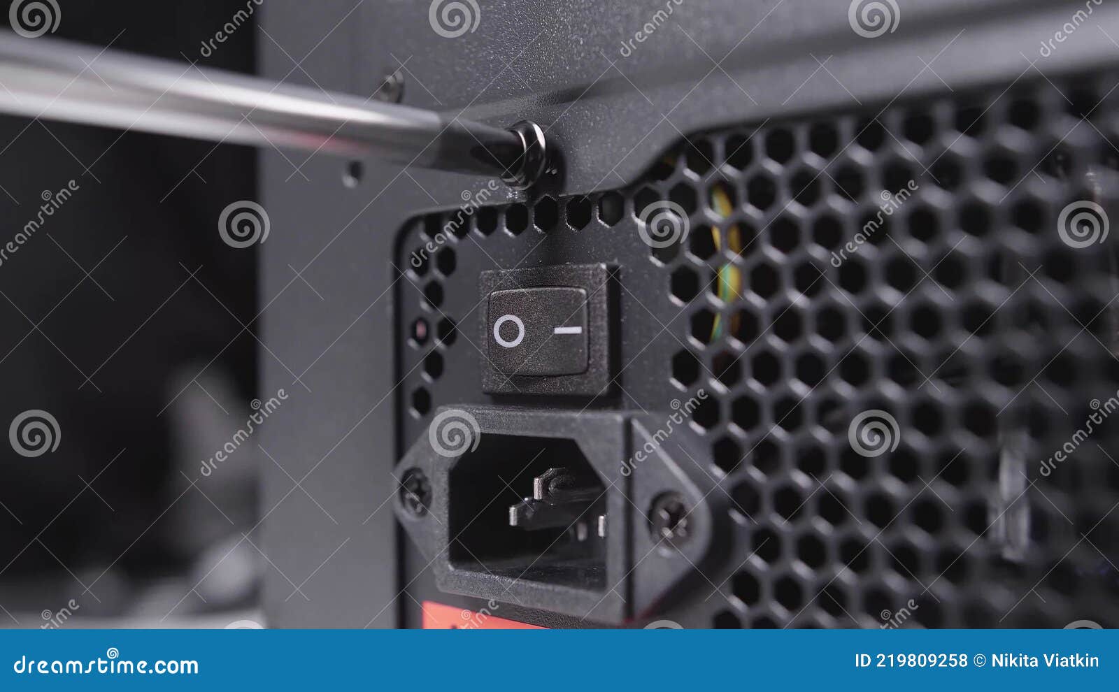 Technician Assembly Computer Using Screwdriver To Instal Screws of ...