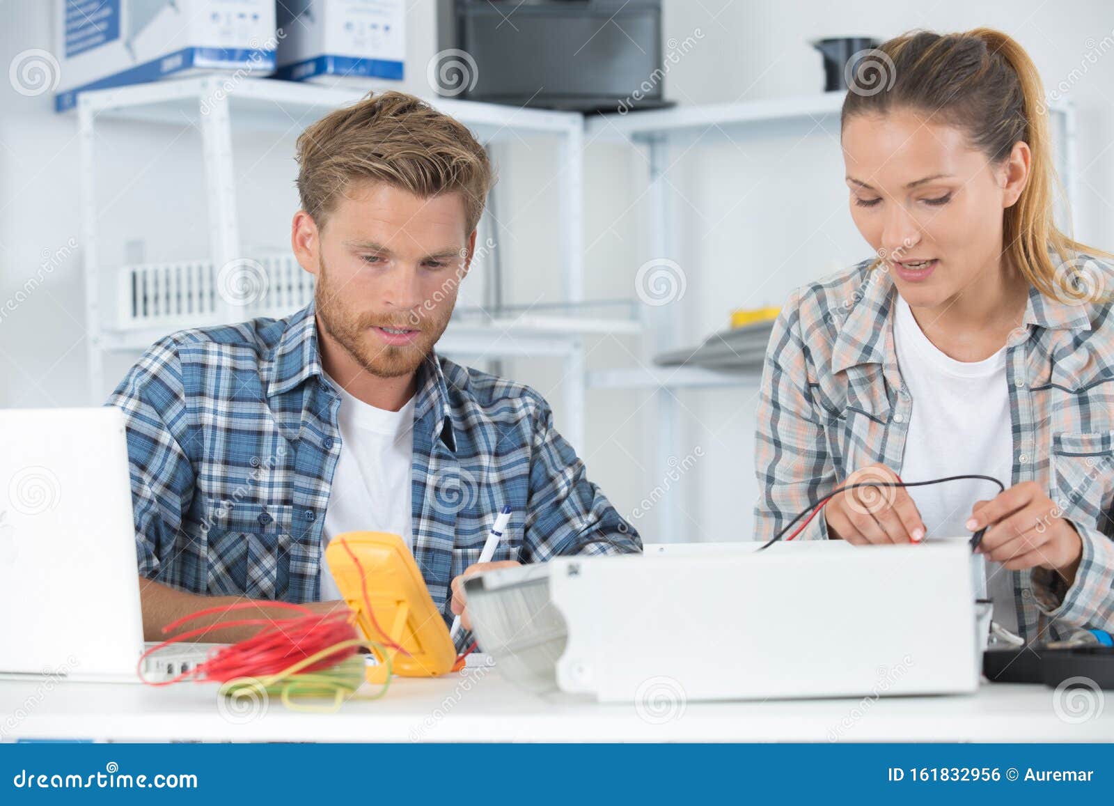 Technician and Assistant Fixing Computer Hardware Stock Photo - Image ...