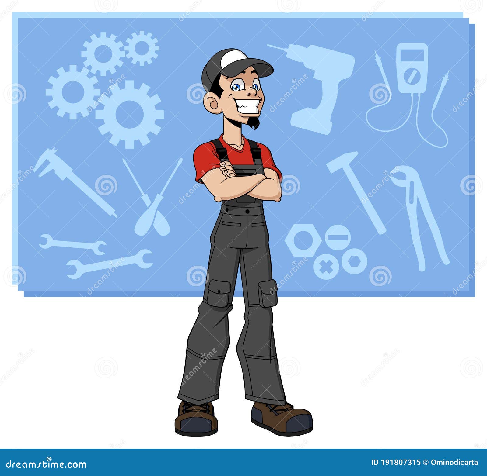 Experienced Mechanic Cartoon Vector | CartoonDealer.com #16226575