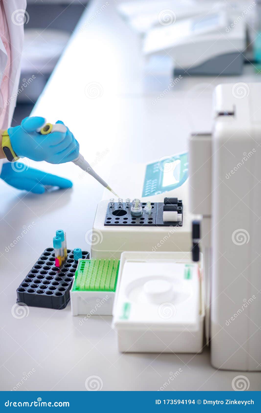 Pipette In A Hand Of The Person On Green Background Royalty-Free Stock ...