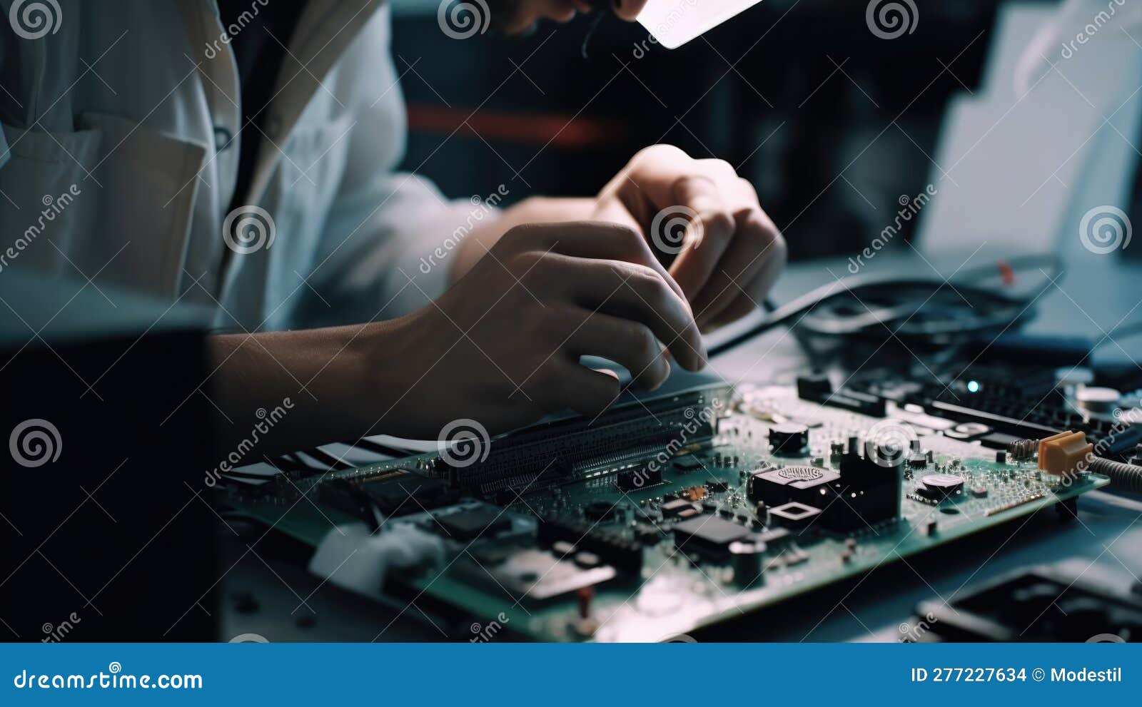 Technician Building a PC - Generative AI Stock Illustration ...