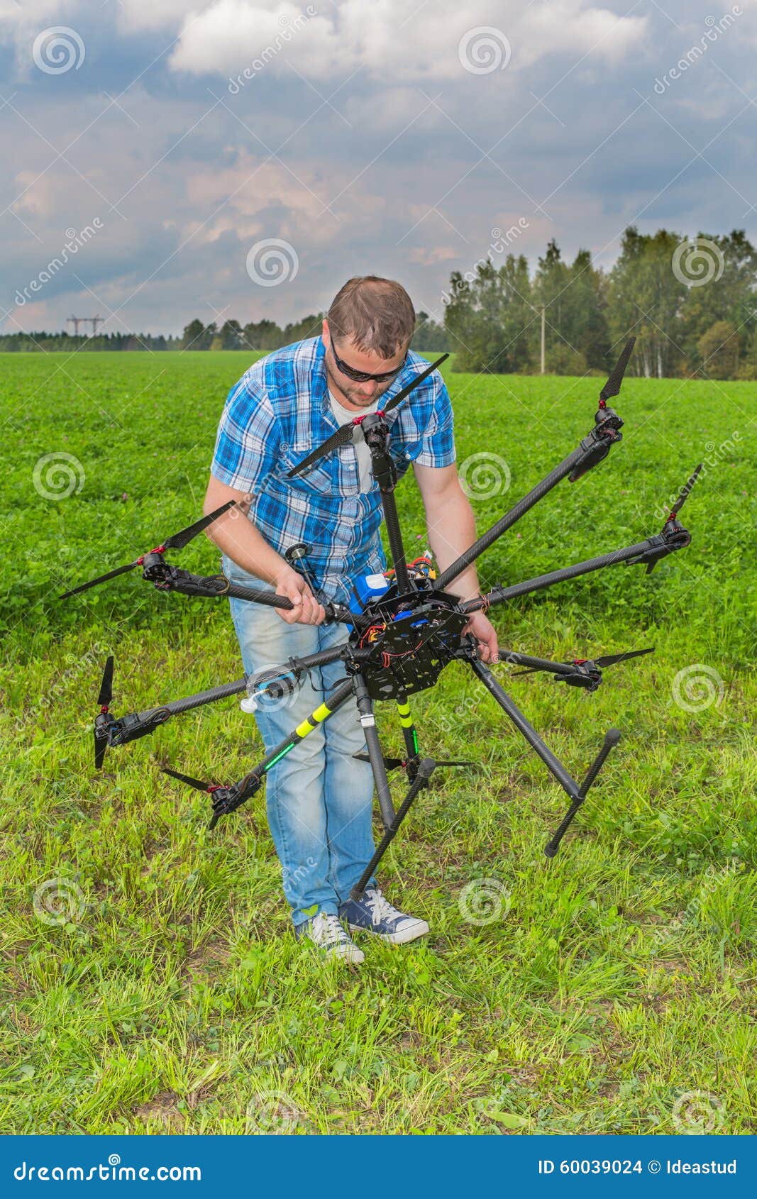 Technician Calibrating Multicopter Compass Pilot Stock Photo - Image of ...