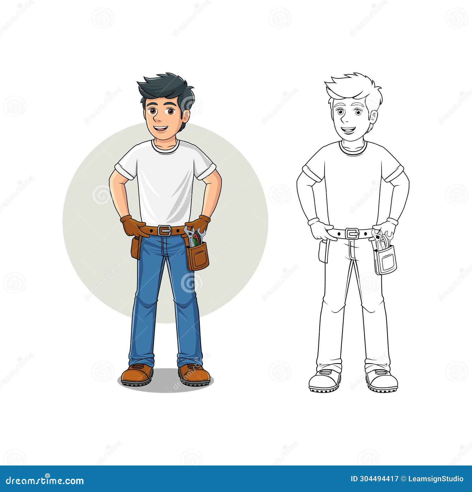 Technician Cartoon Character Design Illustration Stock Illustration ...