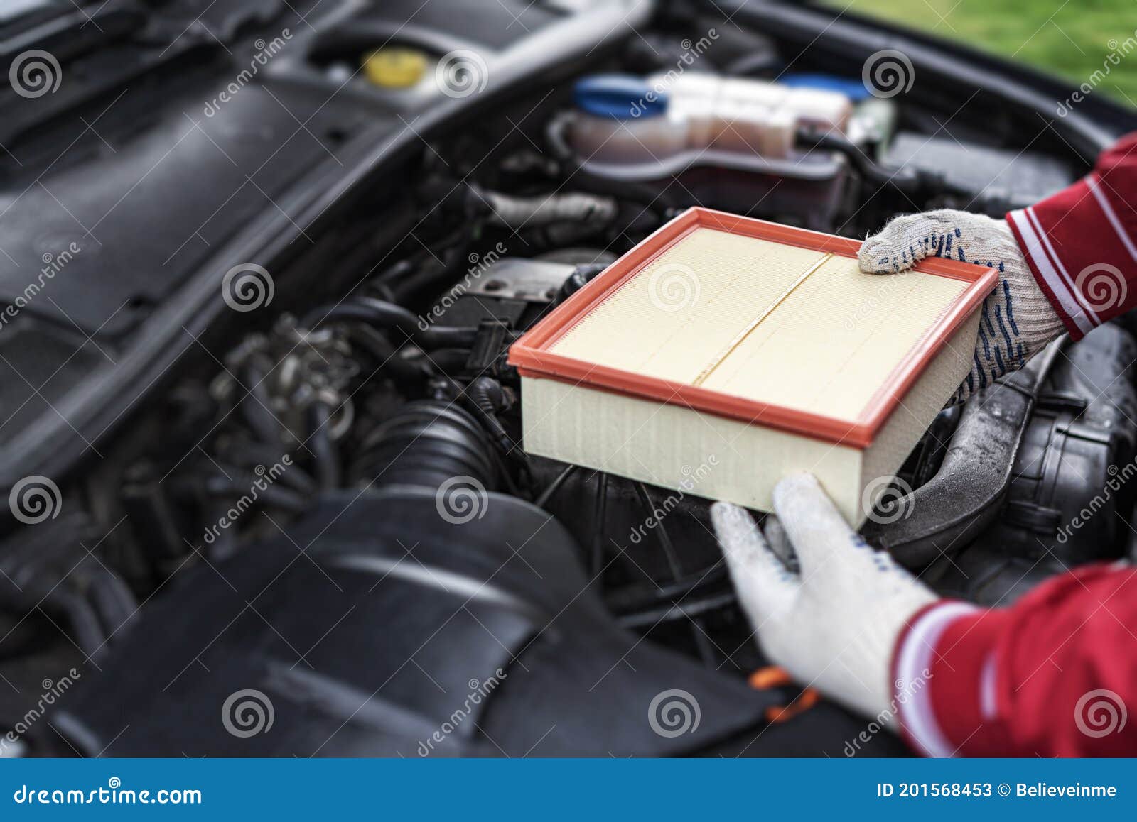 The Technician is Changing the Diesel Fuel Filter Stock Image - Image ...