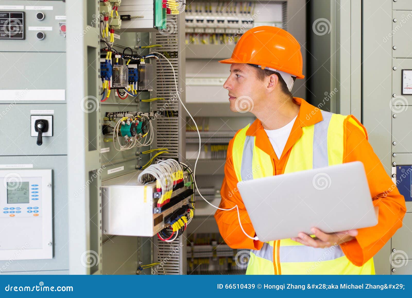 Technician Checking Computerized Transformer Stock Image - Image of ...