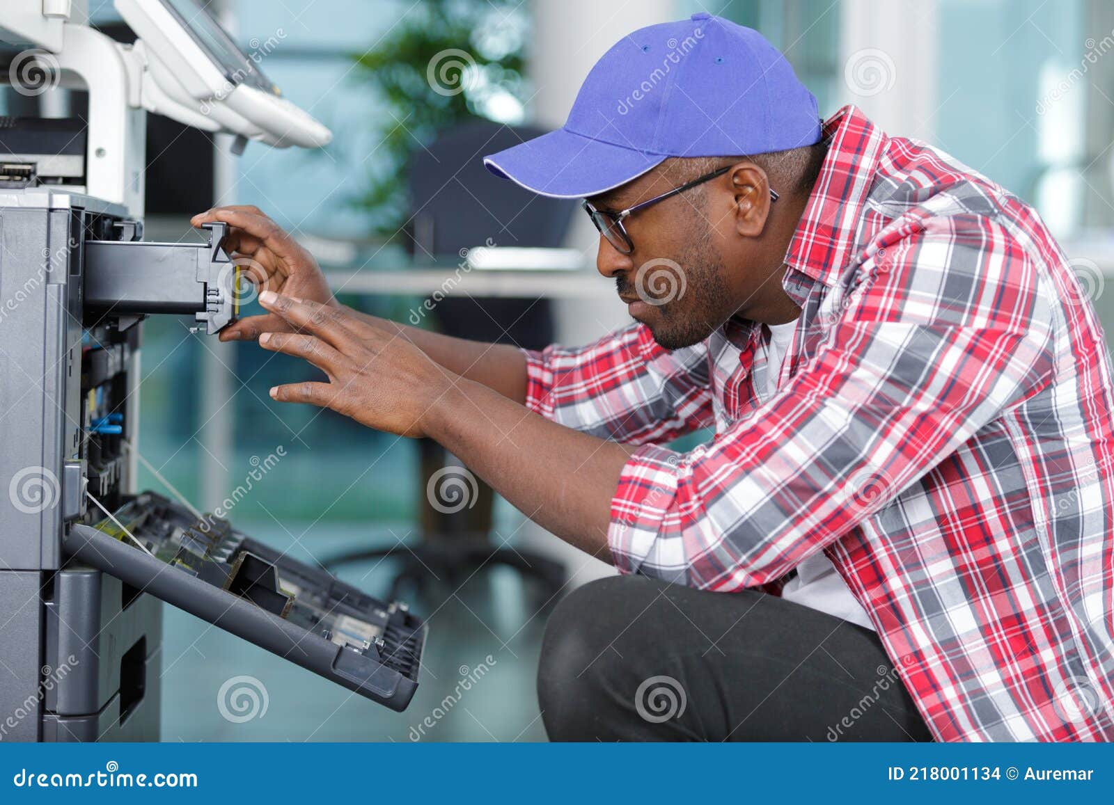 Technician Checking Printer Stock Photo - Image of modern, hardware ...