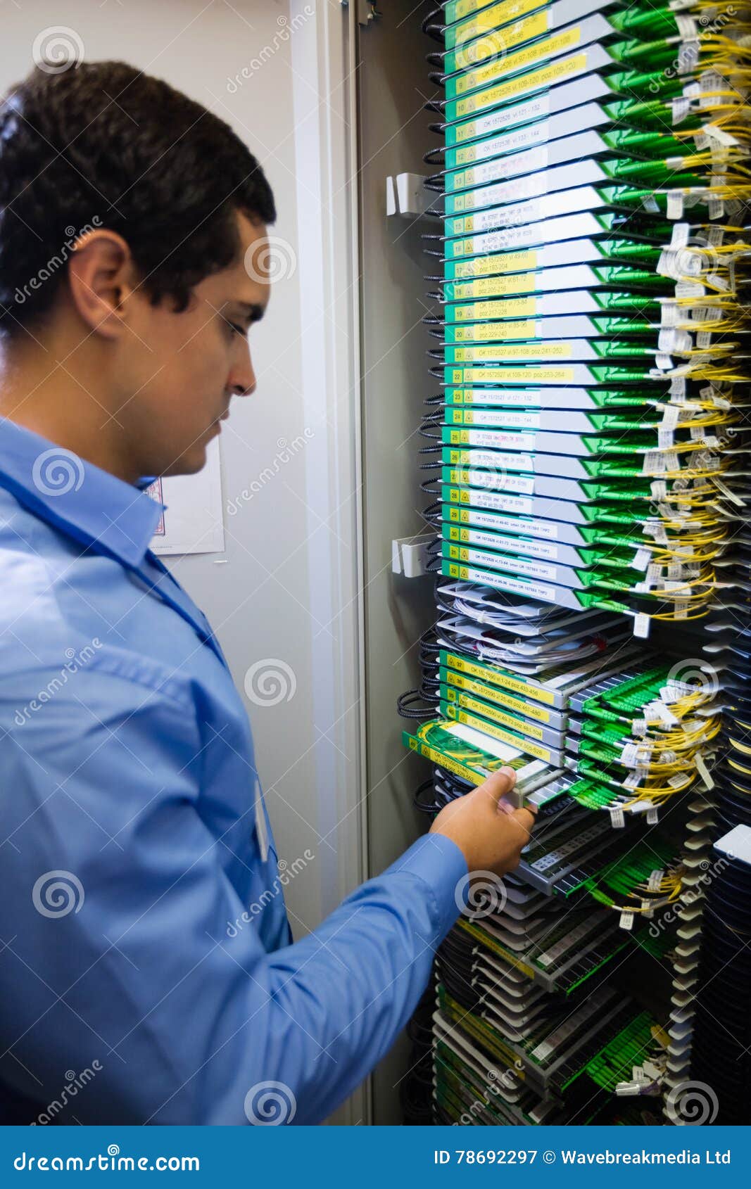 Technician Checking Routers Stock Image - Image of connector, indoors ...