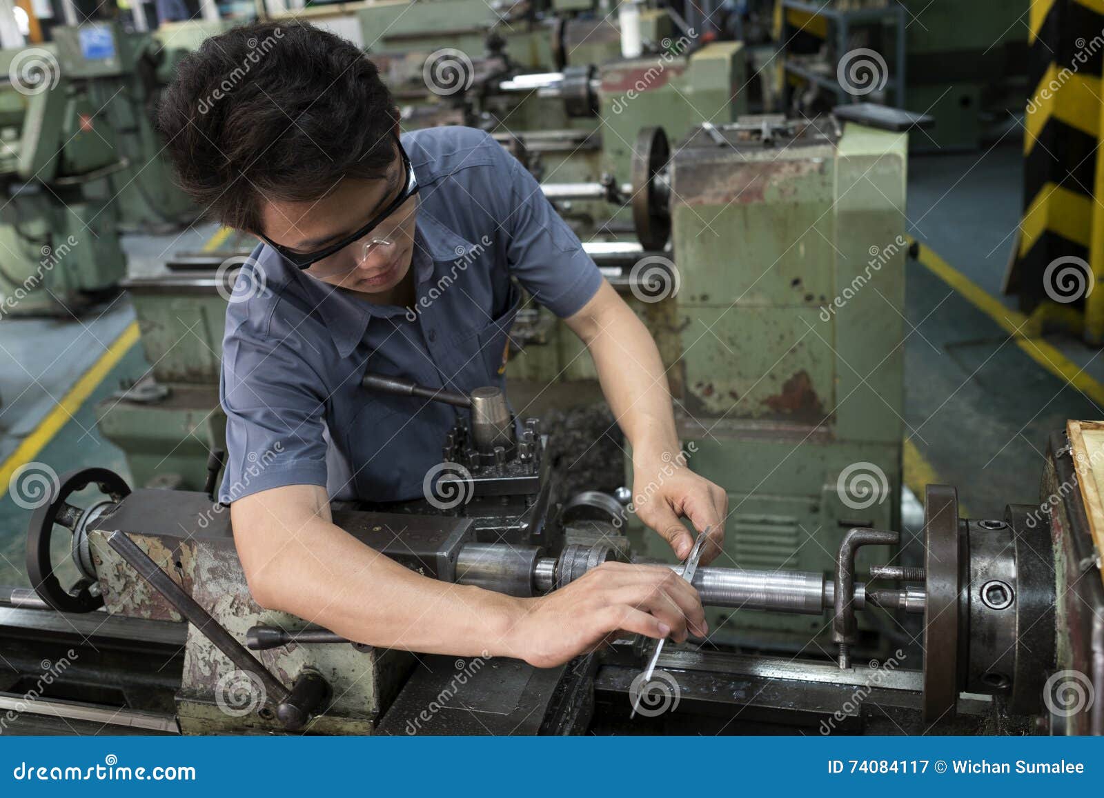 Technician Checking for Workpiece Steel Stock Image - Image of control ...