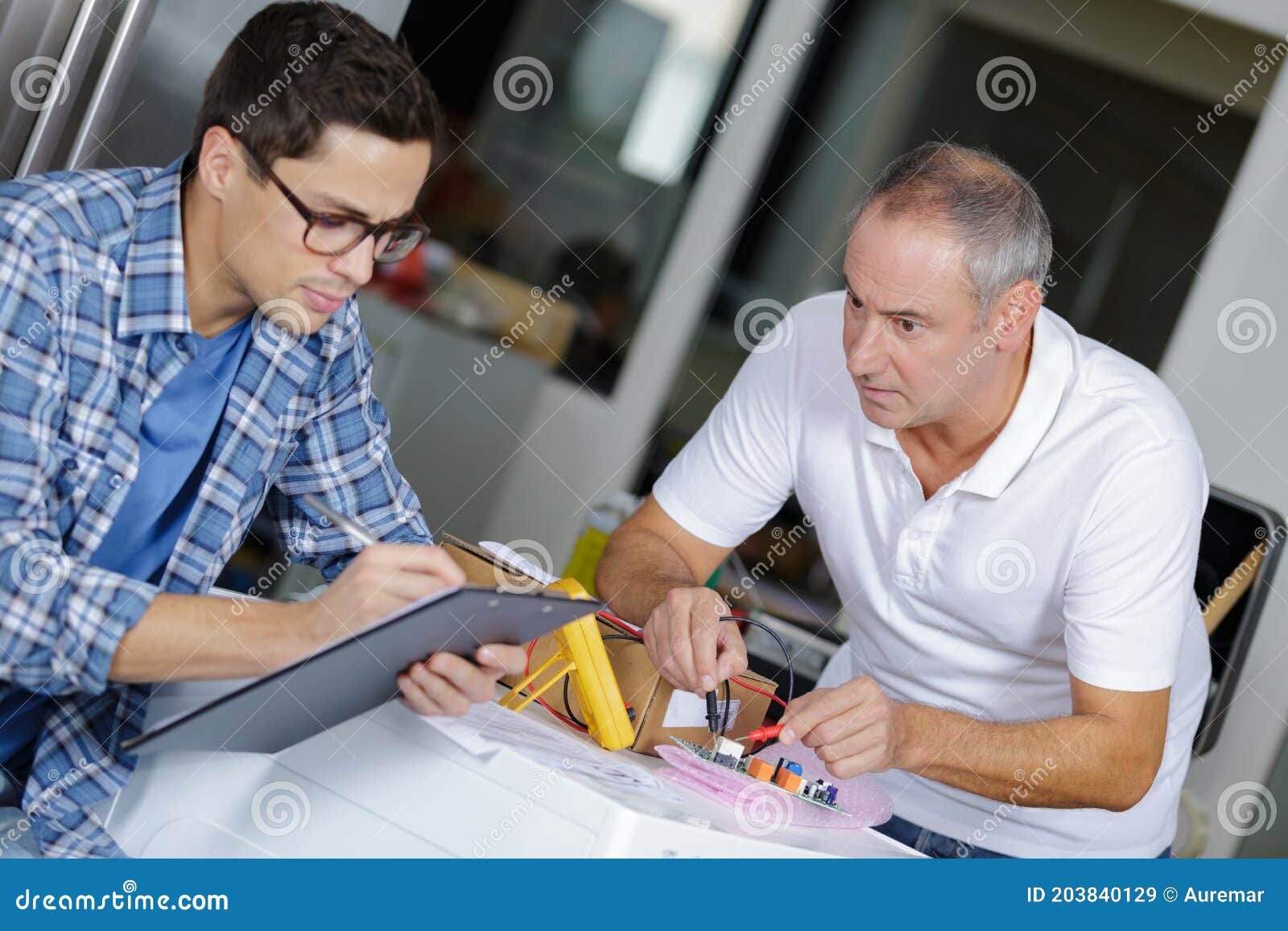 Technician and Clipboard Supervisor Stock Image - Image of repairman ...