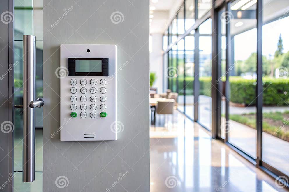 A Technician Configuring a Secure Access Control Panel in a Server Room ...
