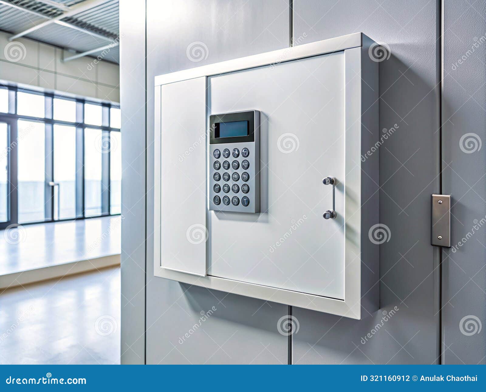 A Technician Configuring A Secure Access Control Panel In A Server Room