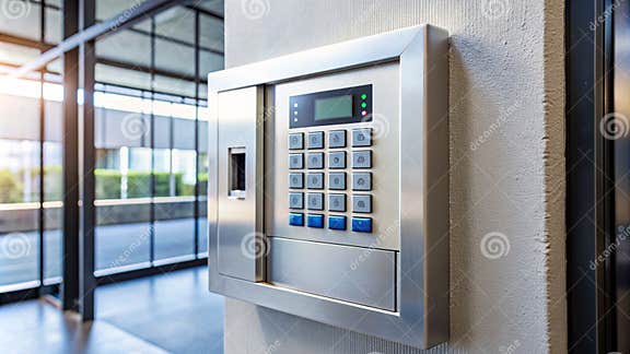 A Technician Configuring a Secure Access Control Panel in a Server Room ...
