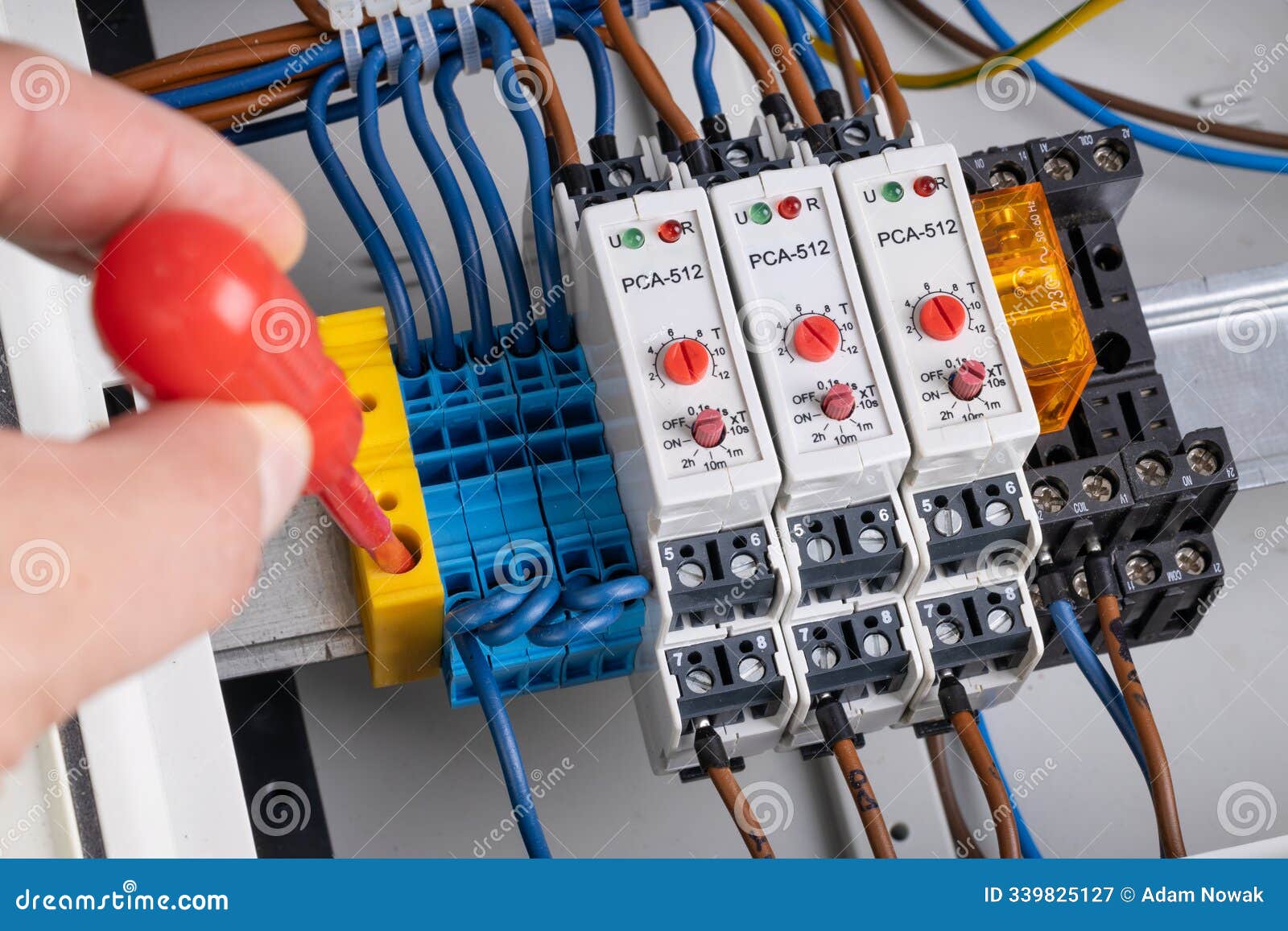 Connecting Wires To A Busbar With A Bolt Connection Stock Photo ...