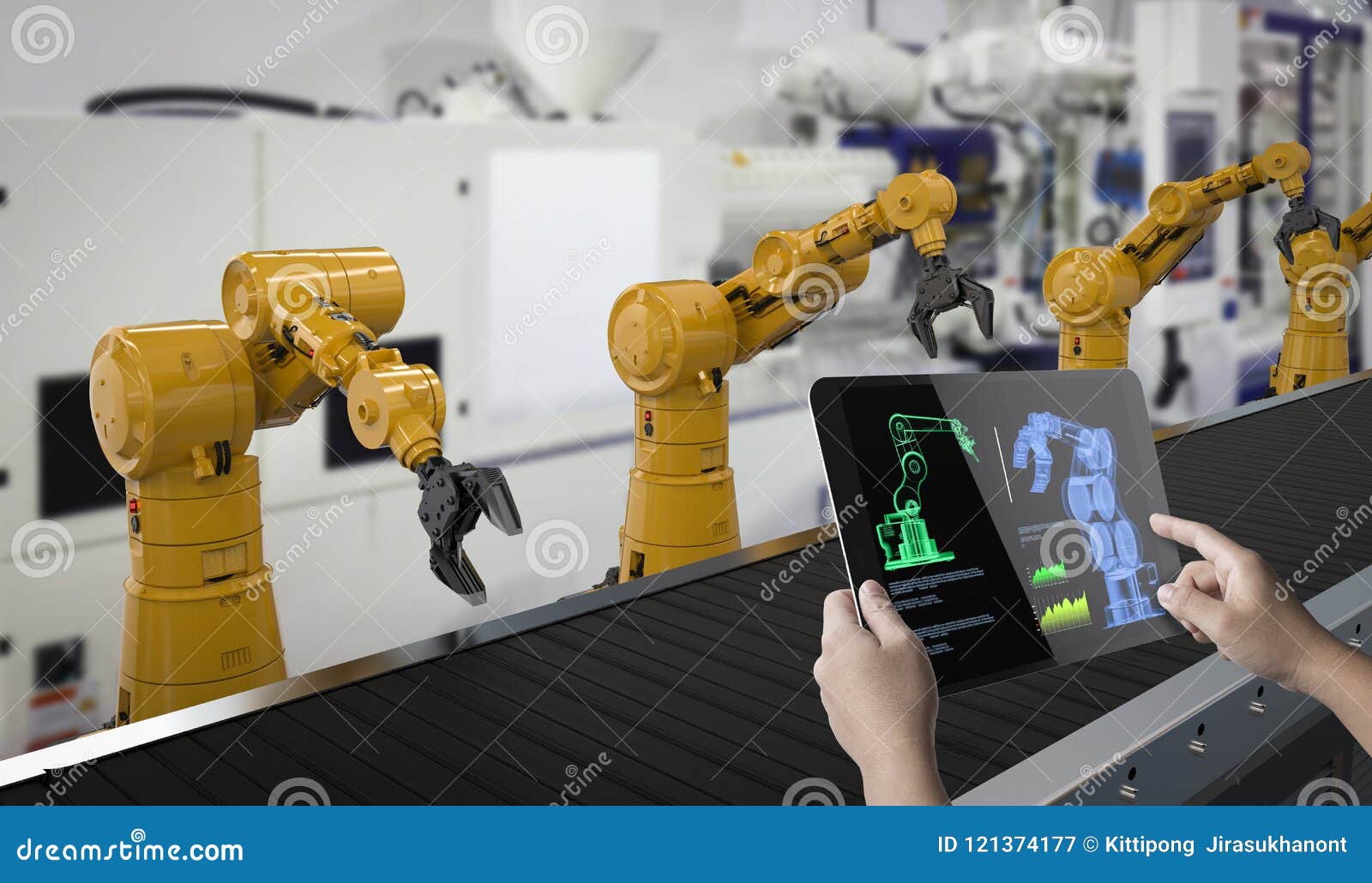 Technician control robot stock image. Image of line - 121374177
