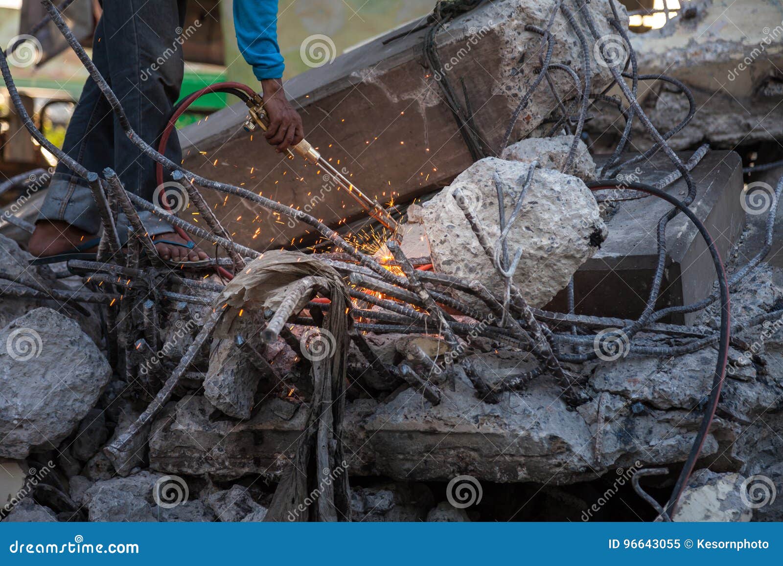 Technician cutting steel stock image. Image of fire, industry - 96643055