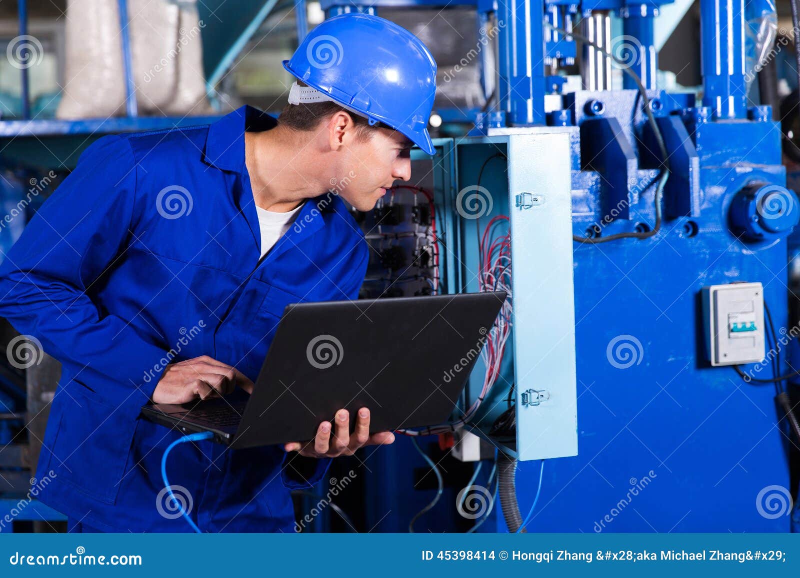 Technician Distribution Box Stock Photo - Image of checking, machine ...
