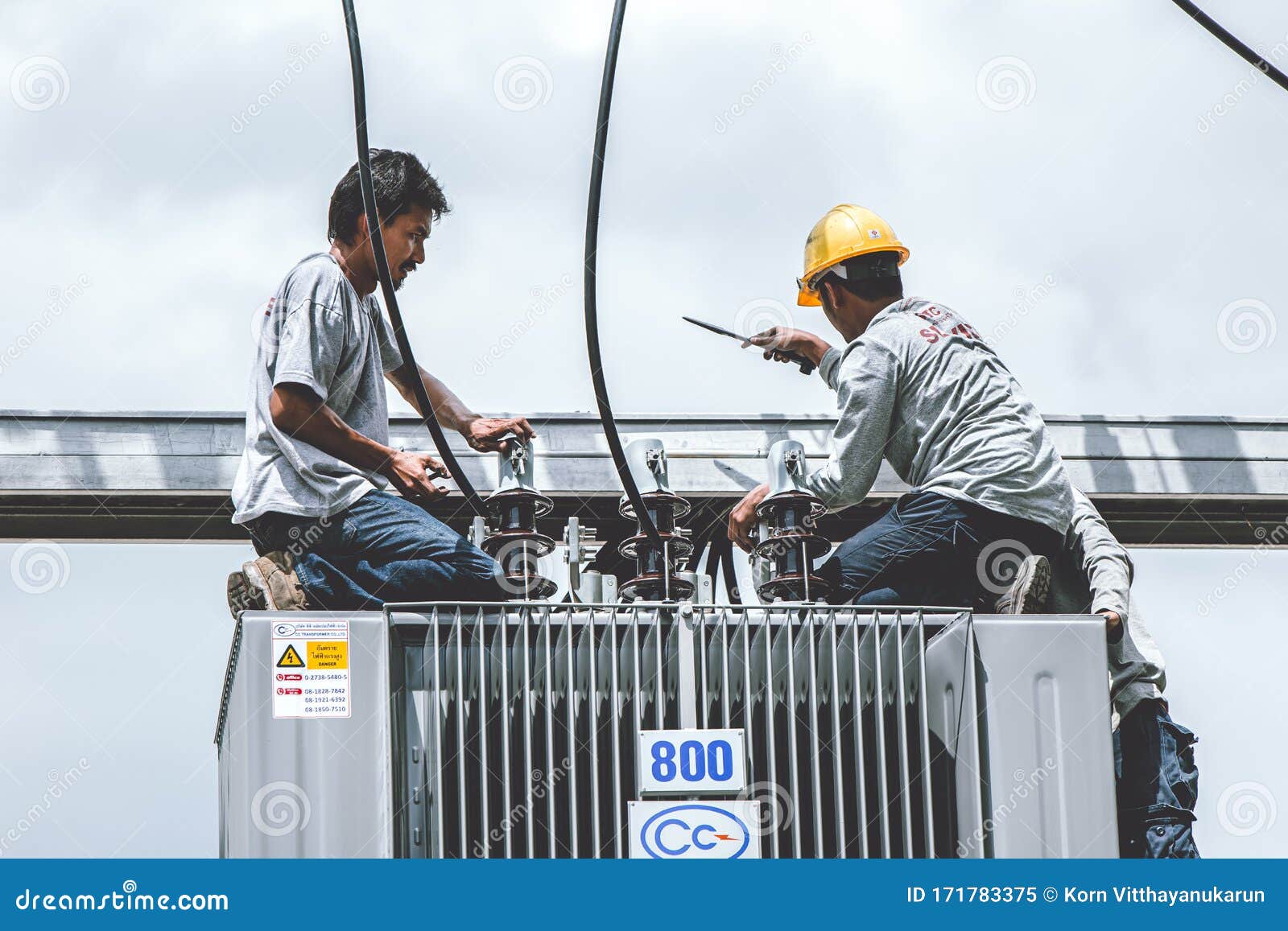 Technician Or Engineer Safety Check Of Modern Passenger Or Cargo ...