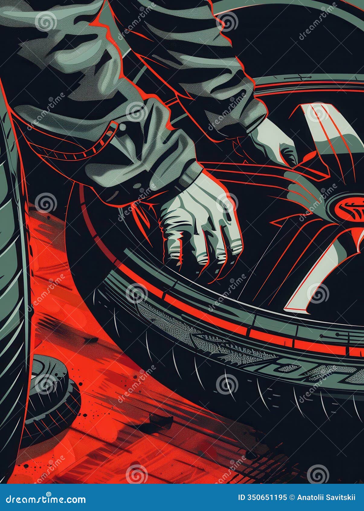 A Technician is Engaged in the Careful Process of Changing a Tire ...