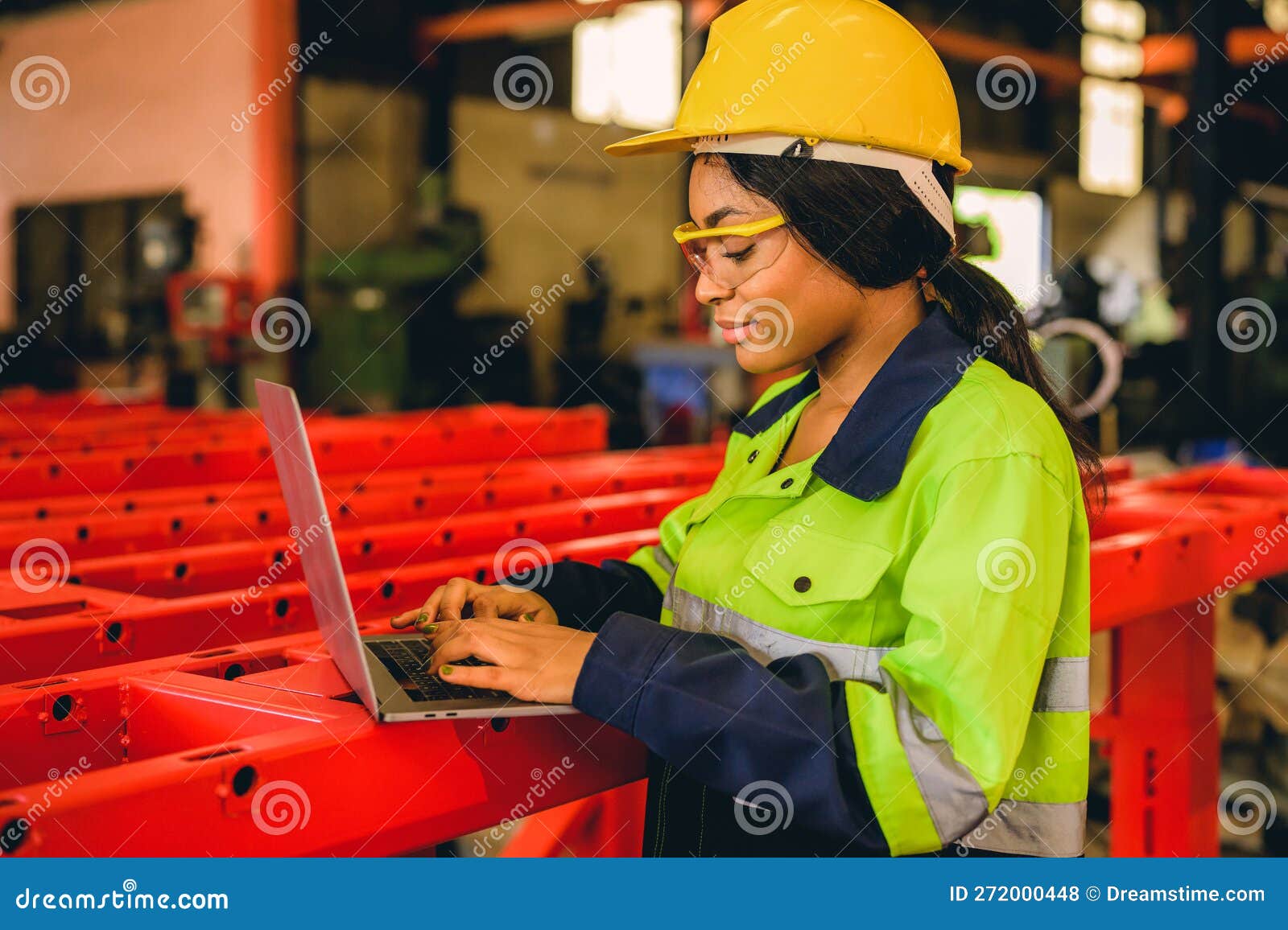 Technician Engineer Checking and Repairing Automatic Robotic Machine ...