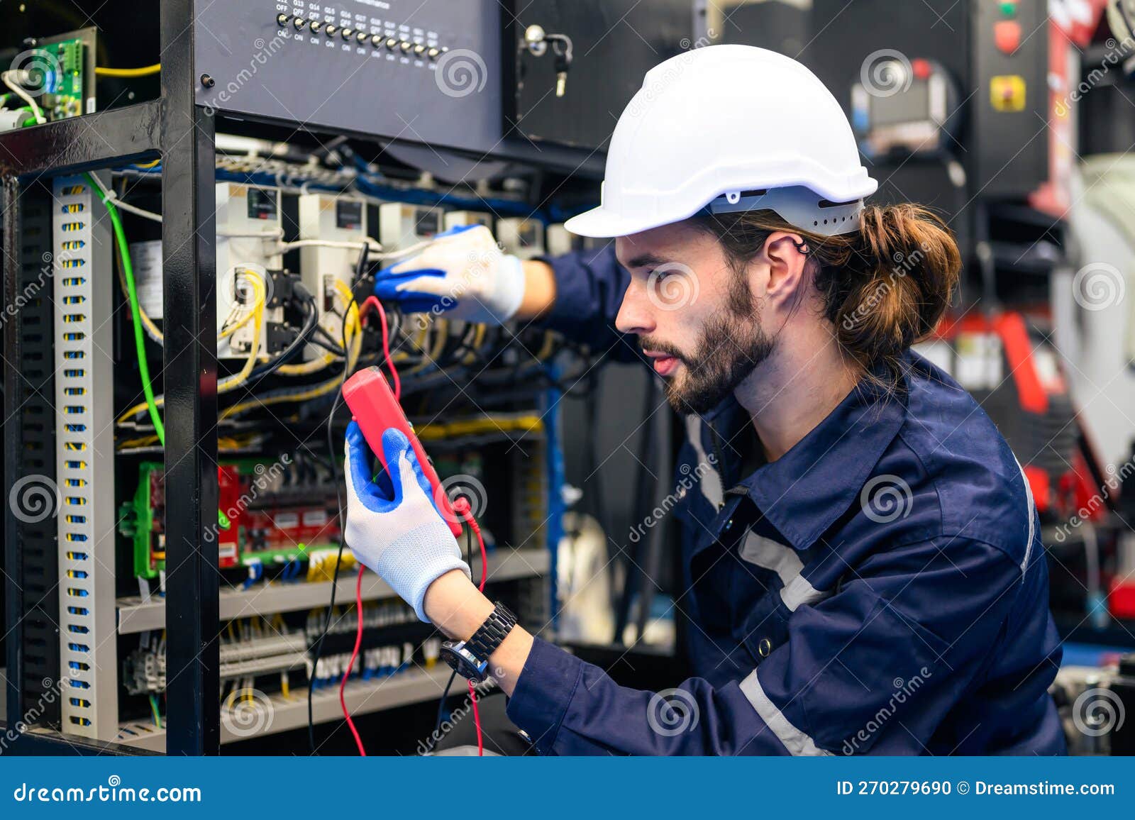 Technician Engineer Holding Robot Controller Checking Automatic Robotic ...