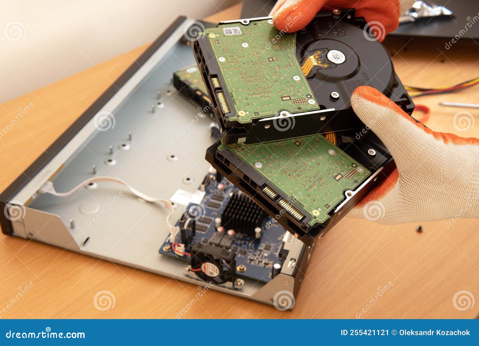 Technician or Engineer Installs Hard Drive in Cctv, Cctv System Stock ...