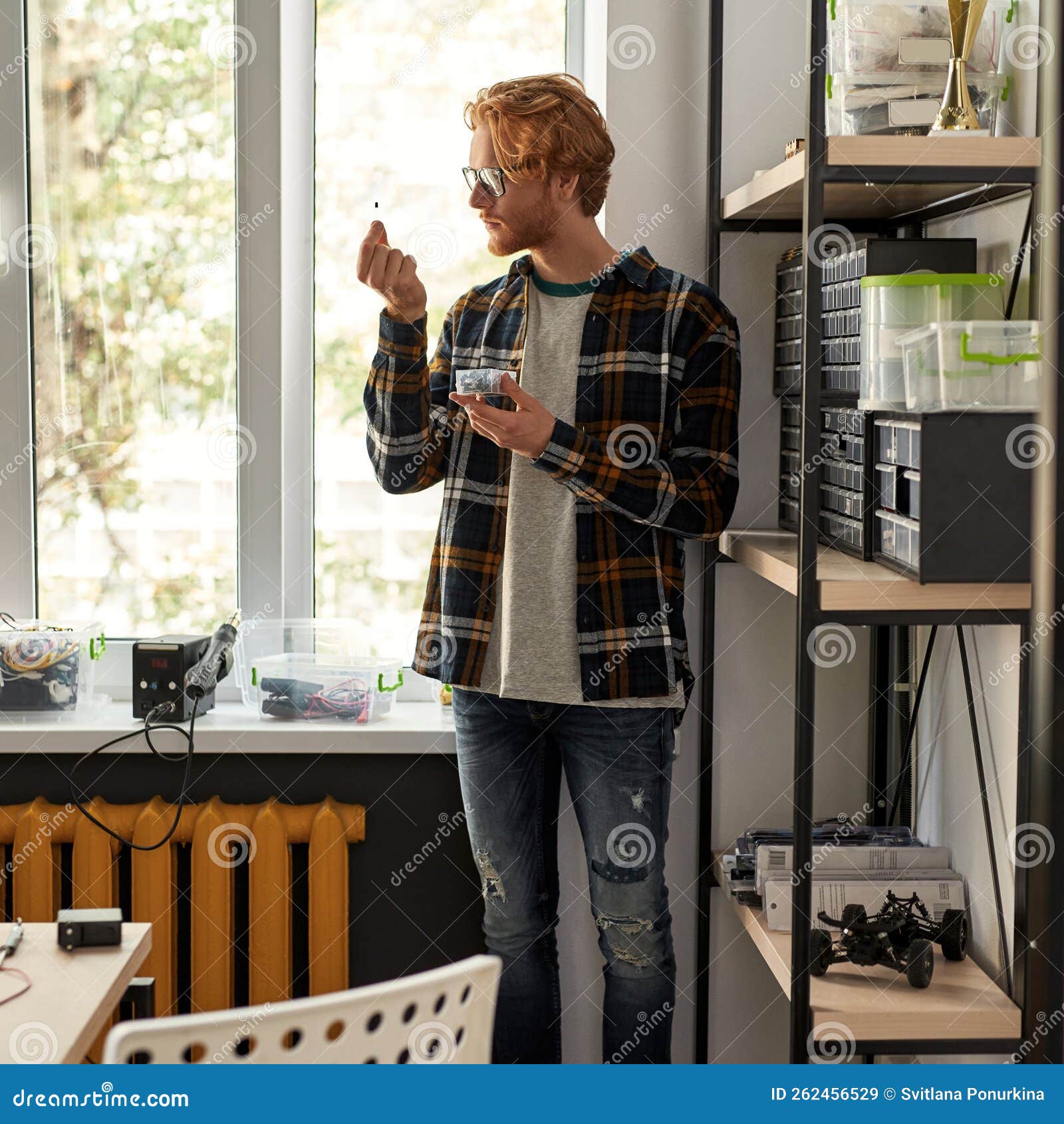 It Technician or Engineer Looking at Microchip Stock Image - Image of ...