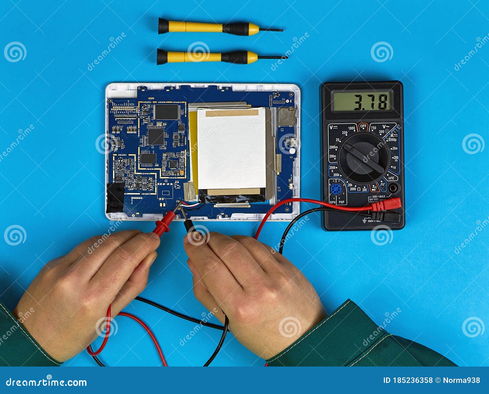A Technician or Engineer Repairs the Digital Board and Performs a ...