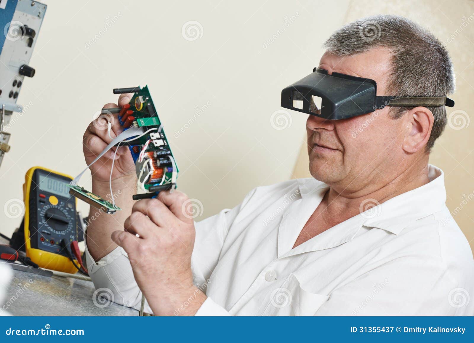 Technician Engineer at Work with Microchip Stock Image - Image of ...