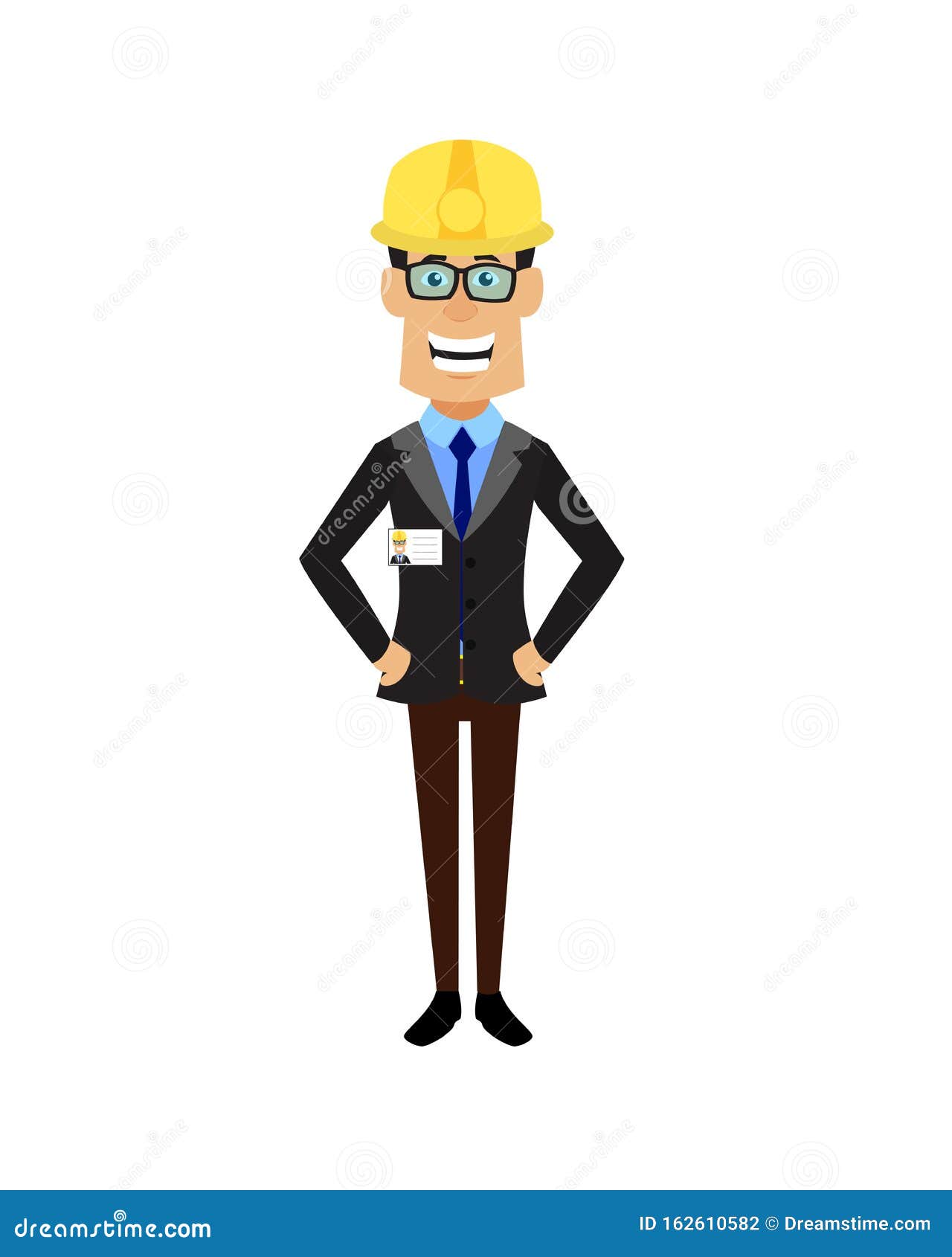 Technician Engineer Worker - in Happy Mood Stock Vector - Illustration ...