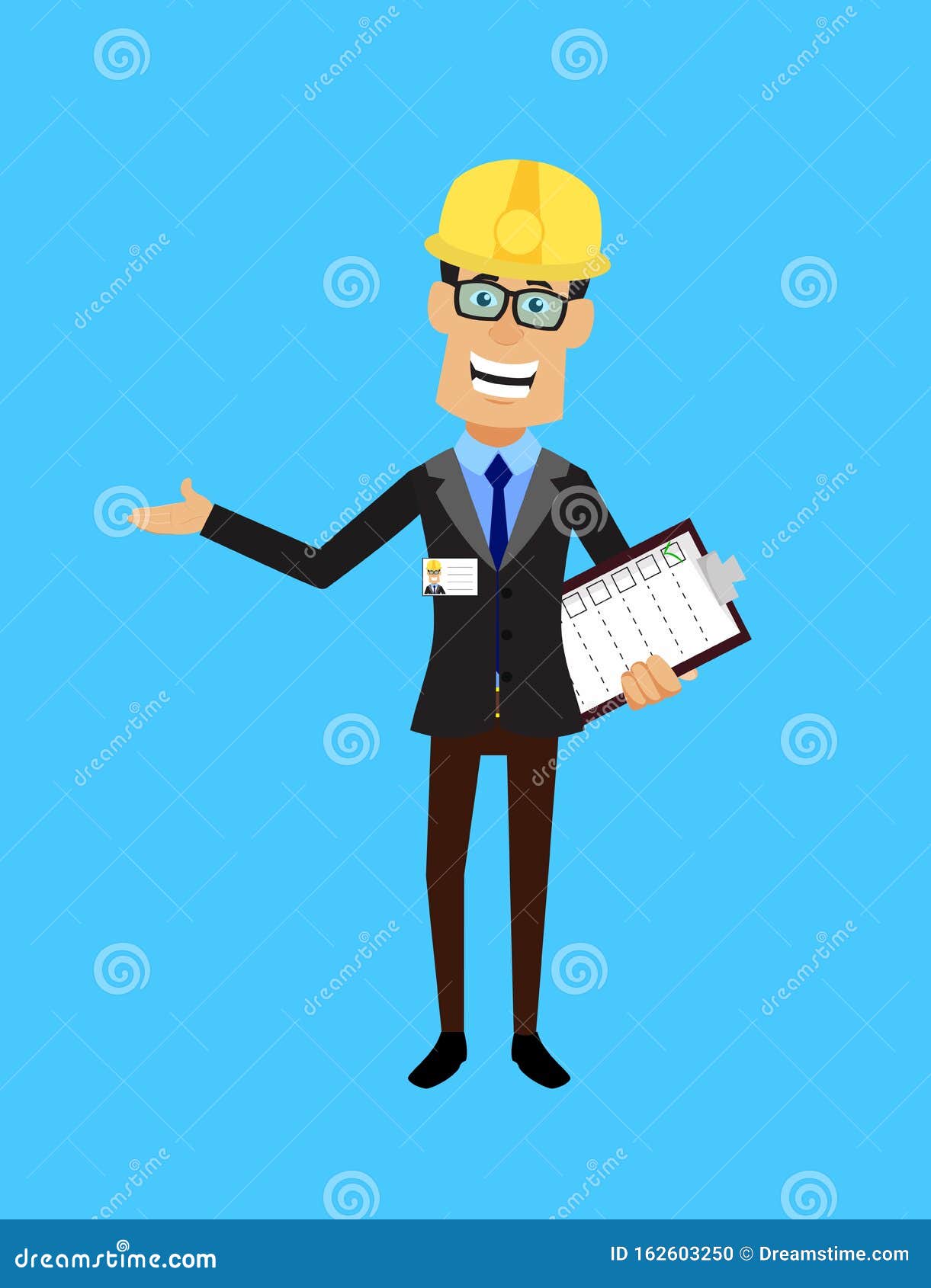 Technician Engineer Worker - Holding a Checklist and Showing with Hand ...