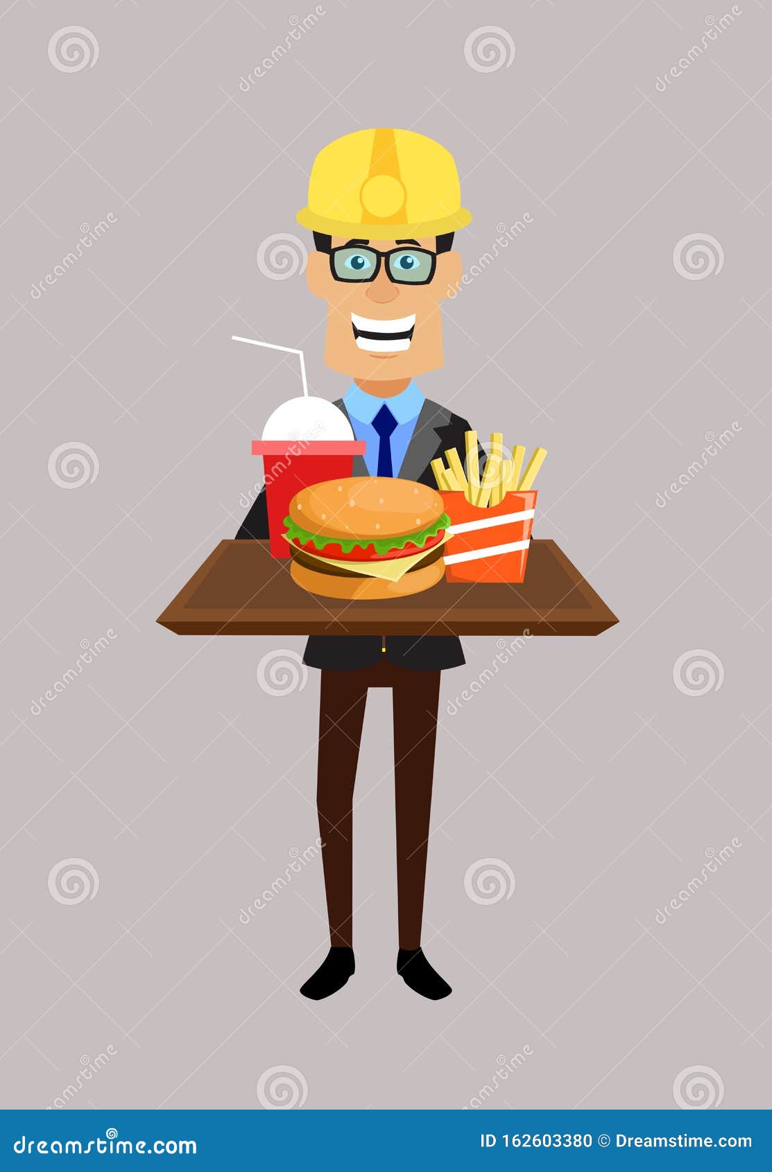 Technician Engineer Worker - Presenting Fast Foods Stock Illustration ...