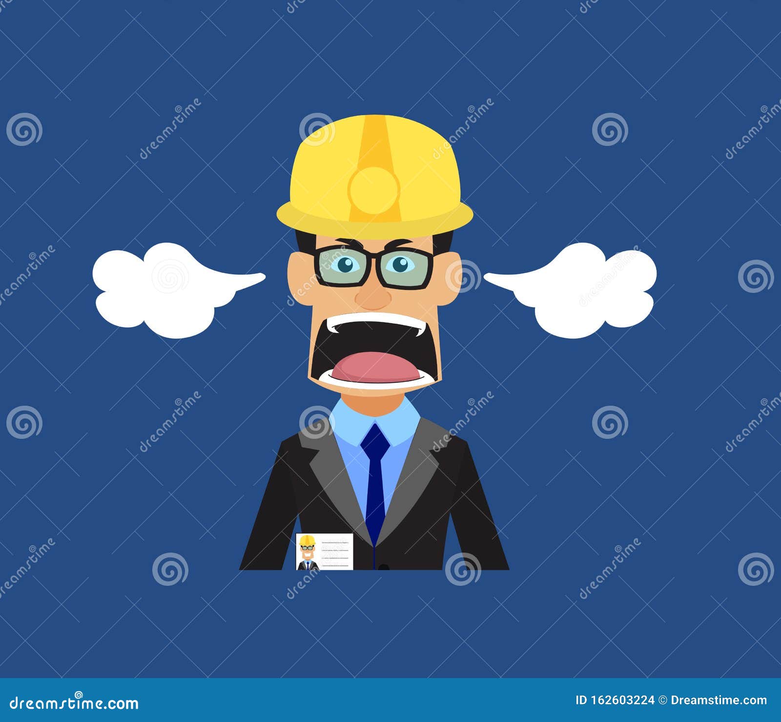 Technician Engineer Worker - Screaming in Aggression Stock Illustration ...