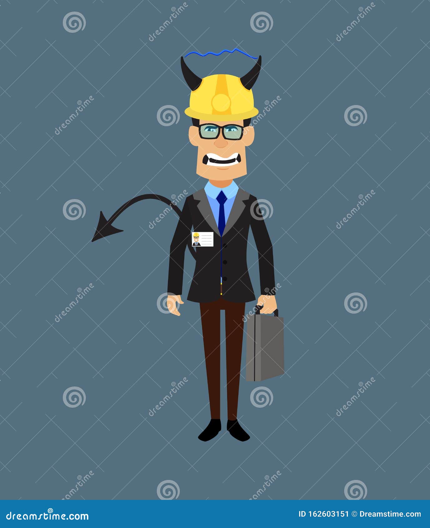 Technician Engineer Worker - Standing in Angry Mood Stock Illustration ...