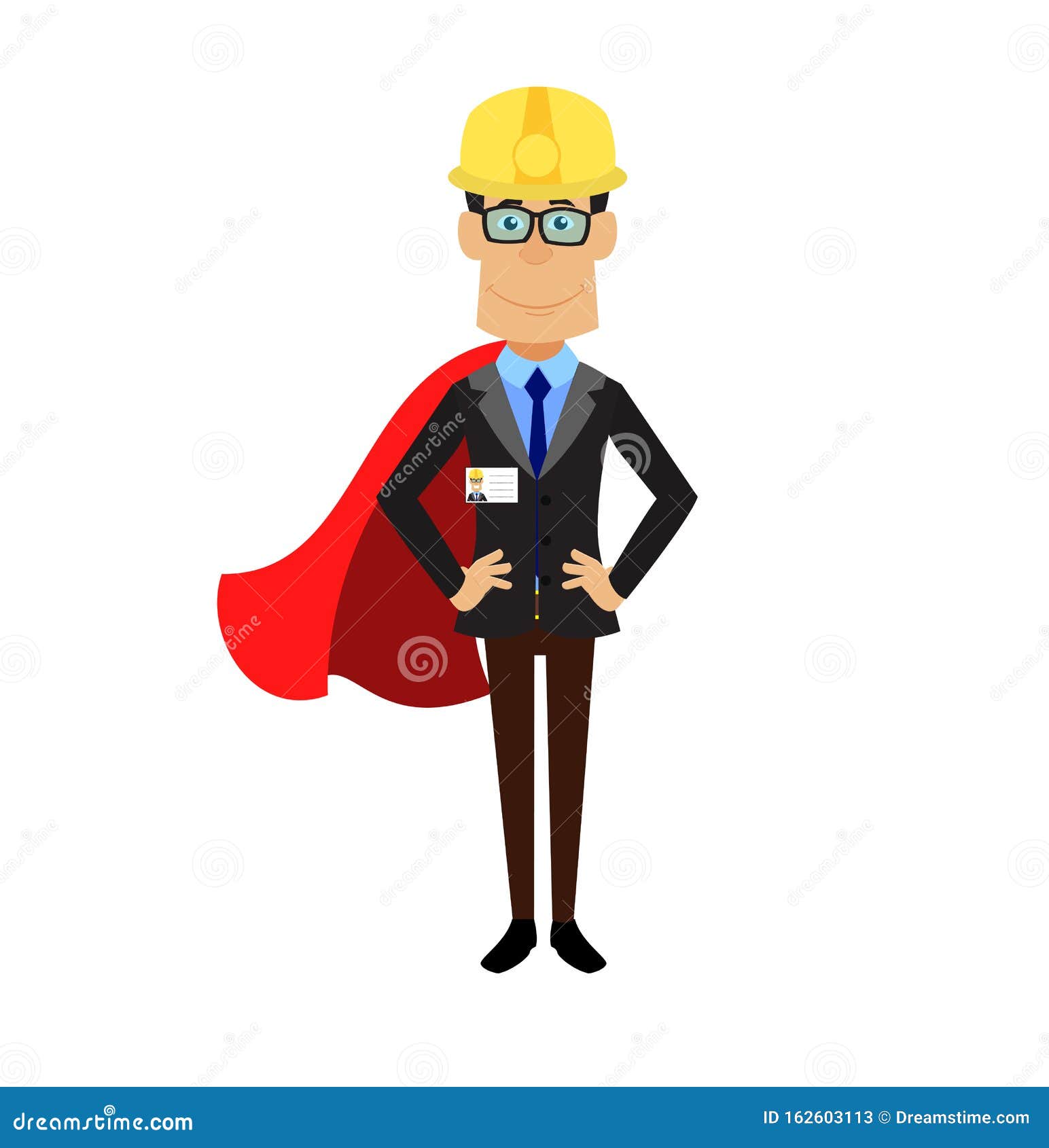 Technician Engineer Worker - in Super Hero Costume Stock Illustration ...