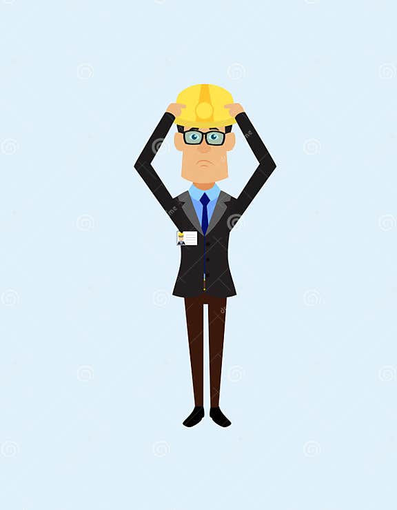 Technician Engineer Worker - Worried Stock Vector - Illustration of ...