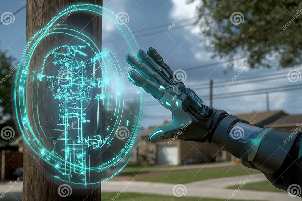 Technician Using Augmented Reality Glasses while Interfacing with a ...