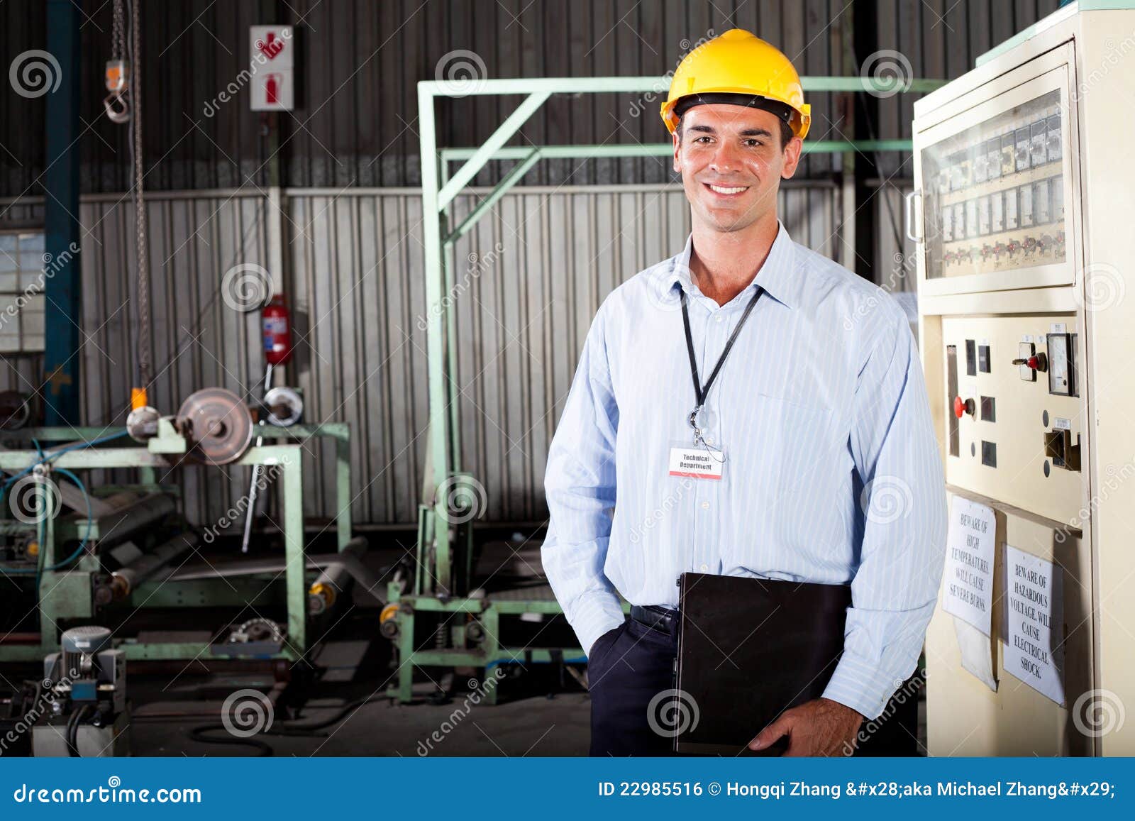 Technician in factory stock photo. Image of machine, industrial - 22985516