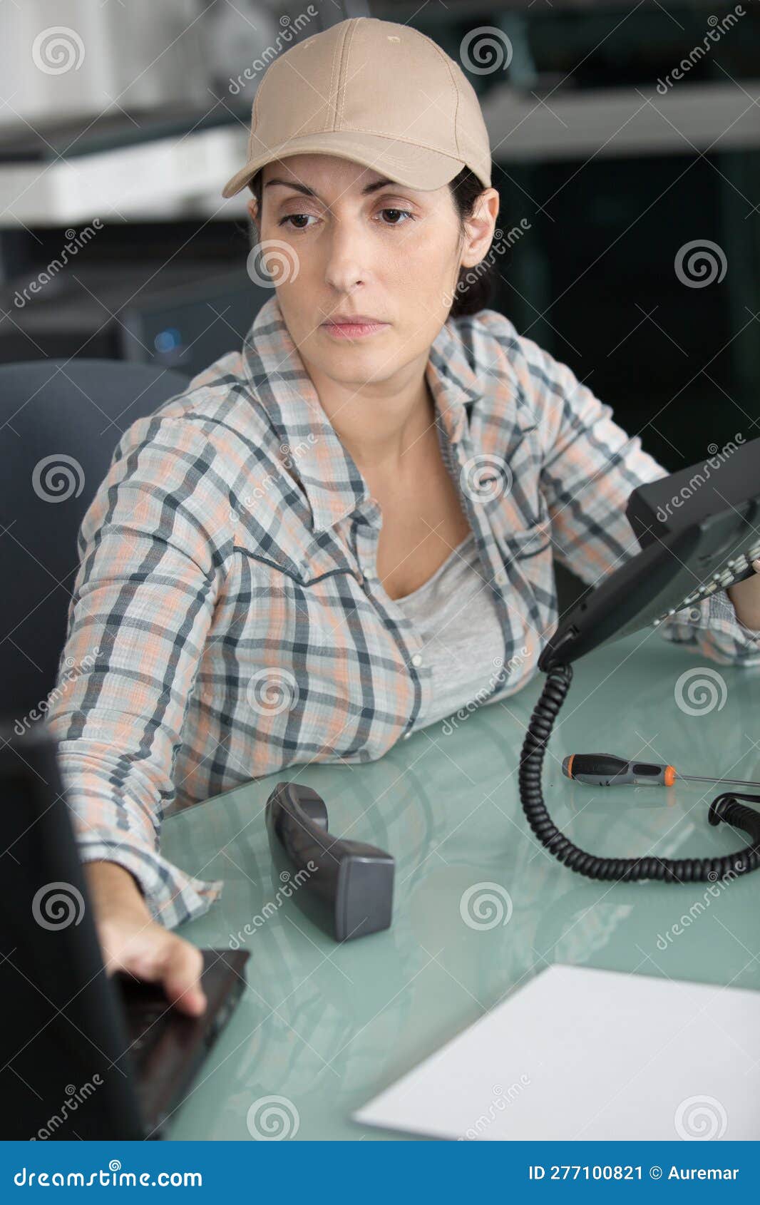 Technician Fixing Computer in Server Room Stock Image - Image of ...