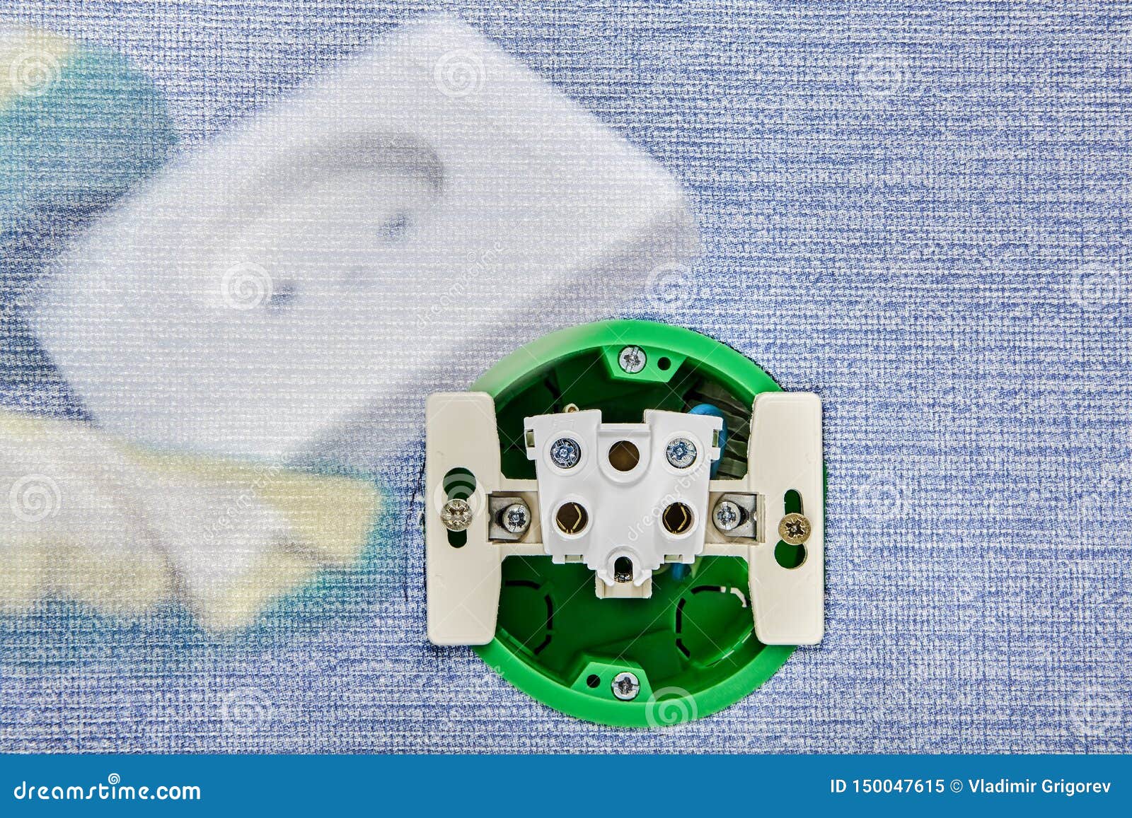 Exposed Electrical Outlet during Installation Stock Image - Image of ...