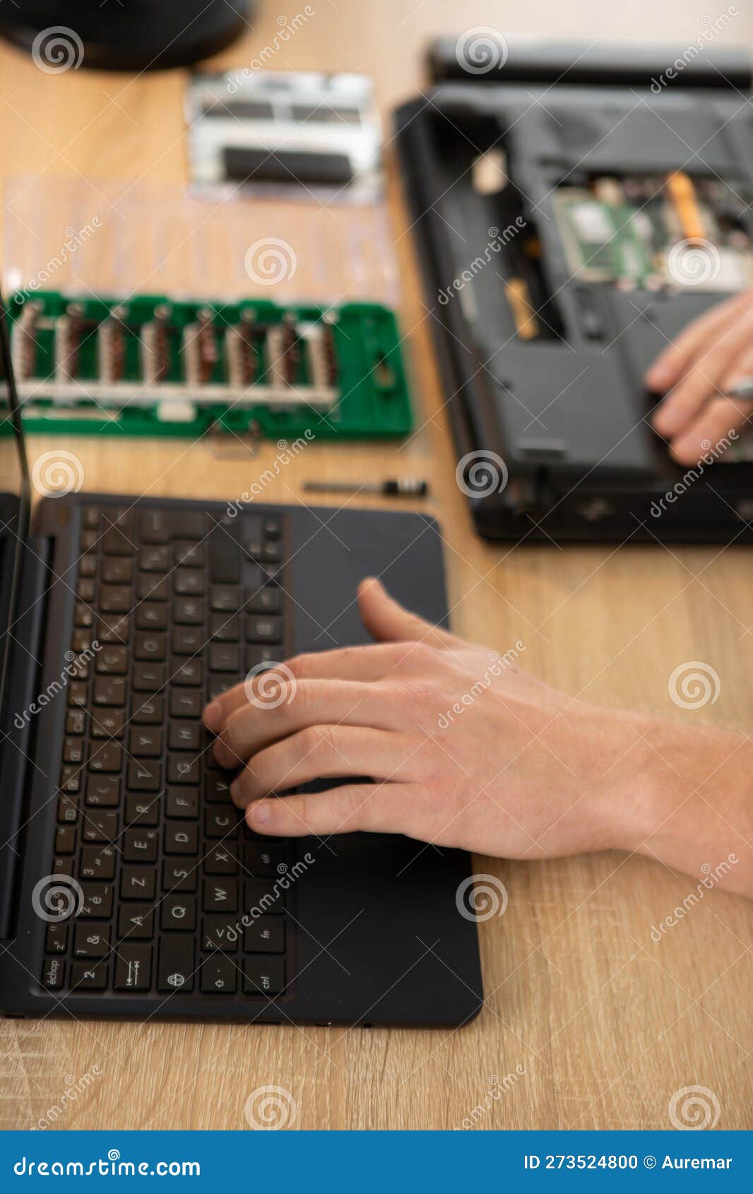 Technician Fixing Problem with Pc Mid Adult Man Stock Photo - Image of ...